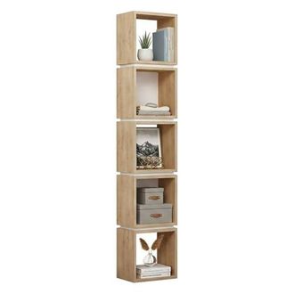 Dmora B&uuml;cherregal Achsel 32x22x167 cm Braun 4 B&ouml;den, Bibliothek