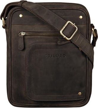 STILORD Randall Sacoche Sac à Bandoulière Cuir Vintage Sac à lÉpaule Sac Messager pour Tablette 9.7 Pouces A5 Documents Besace en Cuir Véritable, Couleur:Marr