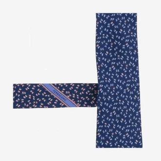 Ferragamo Patterned Silk Necktie - Navy