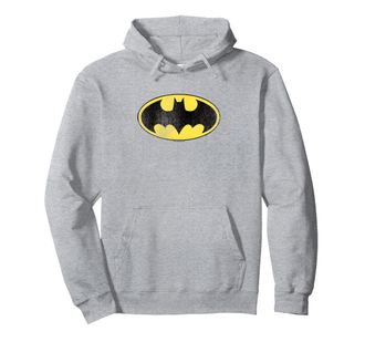 DC Comics Batman Retro Bat Logo Distressed Pullover Hoodie