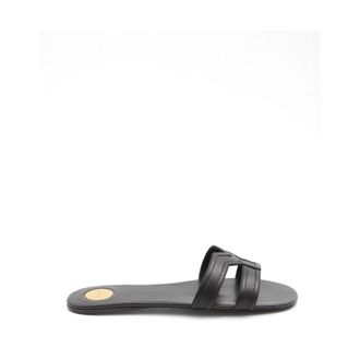 Saint Laurent Mabrouka Leder Zehentaletten - - Shoes - Damen - Schwarzk - 38 EU