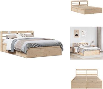 vidaXL Vidaxl - Cadre de lit avec tête de lit 140x190 cm bois de pin massif - Cadre De Lit - Cadres De Lit - Meuble De Chambre à Coucher - Lit