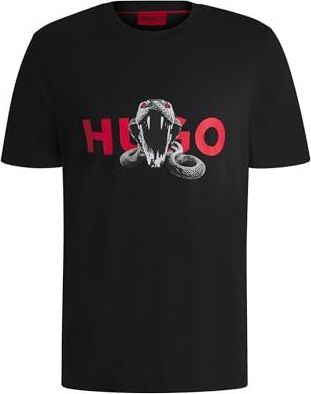 HUGO BOSS Hommes Deyladec T-Shirt Regular en Coton &agrave; Motif Graphique Animal