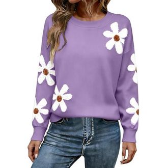 Generic Chandail l&eacute;ger &agrave; col rond pour femme, d&eacute;contract&eacute; &agrave; manches longues, pull basique pour lautomne, sweatshirts &agrave; col rond et manches longues, tunique po