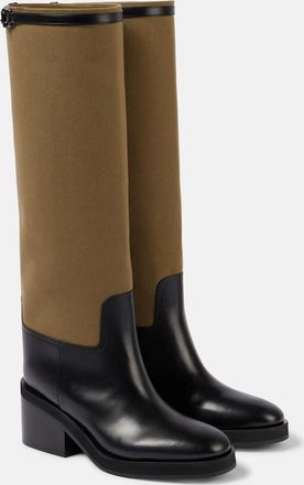 Jimmy Choo London Stiefel Yasmin aus Leder und Canvas