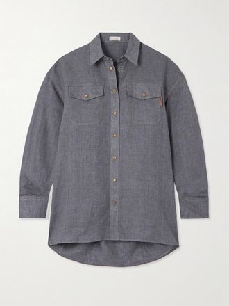 Brunello Cucinelli Chemise En Lin - Gris