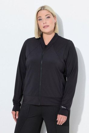 Ulla Popken Sweatjacke Funktions-Sweatjacke Collegekragen Daumenloch