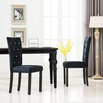 vidaXL Chaises &agrave; manger lot de 2 Noir Velours