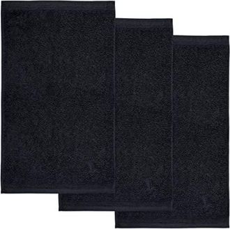 Möve Superwuschel Gästetuch 30 x 50 cm aus 100% Baumwolle, Black 3er Set