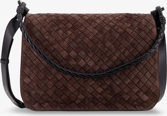 Bottega Veneta Intrecciato suede shoulder bag - BOTTEGA VENETA - gender_Man