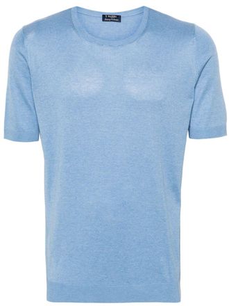 Barba t-shirt en maille fine - Bleu