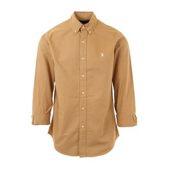 Polo Ralph Lauren Homme, Chemises, Brun, Taille: XL Chemise Oxford Teinte en Pi&egrave;ce Coupe Personnalis&eacute;e