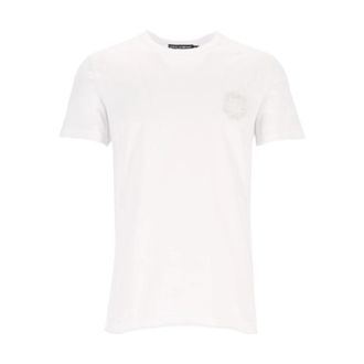 Dolce & Gabbana Regular Fit Baumwoll-T-Shirt - - Tops - Herren - Wei&szlig; - 2XL