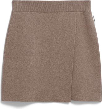 Armedangels Damen Strickrock aus Bio-Woll Mix DARLAA Regular Fit Cinnamon Dust Melange