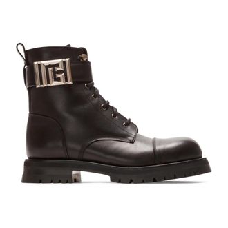 Balmain Charlie Leder Ranger Boots - - Shoes - Herren - Schwarzk - 45 EU