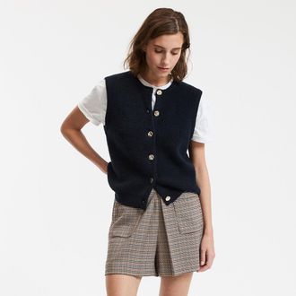 La Redoute Collections Cardigan Boutonn&eacute; Col Rond En Grosse Maille