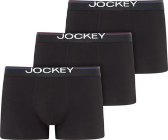 Jockey Boxer JOCKEY Cotton Stretch, Herren, Gr. XXL, schwarz, Single Jersey, Obermaterial: 95% Baumwolle, 5% Elasthan, unifarben, Unterhosen, atmungsaktiv, p