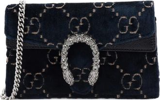 Gucci Dionysus Bag GG Velvet Super Mini crossbody bag - Blau