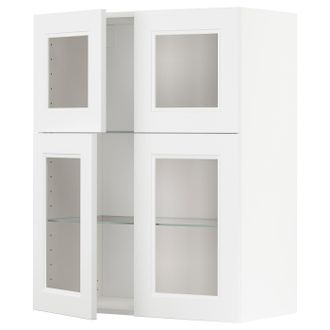IKEA METOD Wandschrank mit B&ouml;den/4 Glast&uuml;ren