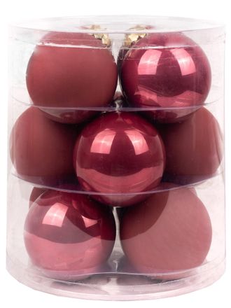 Inges Christmas Decor Magic Weihnachtskugeln Glas 8cm 12 STK. Christbaumkugeln (Dusty Rose)