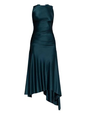 Victoria Beckham draped asymmetric midi dress - Vert