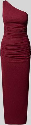 Troyden Collection Abendkleid mit asymmetrischem Ausschnitt und Raffungen