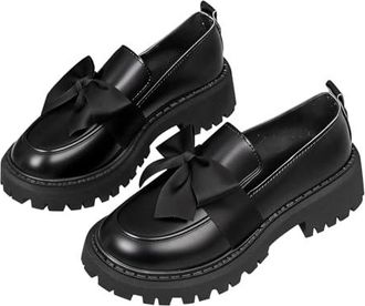 Generic Chaussures simples pour femme en grande taille pour le printemps et lautomne, nouveau style britannique &eacute;pais, un pied de petites chaussures en cuir &agrave;