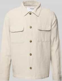 Selected Regular Fit Leinenhemdjacke mit Kentkragen Modell LEROY SUN