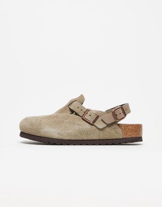 Birkenstock Tokio - Sabots unisexes en daim - Taupe-Neutre