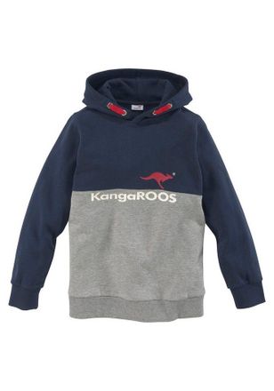 Kangaroos Kapuzensweatshirt Colorblocking Langarm, mehrfarbig, mit Logodruck, aus Baumwolle