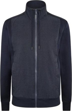 HUGO BOSS Shepherd Sweatshirt f&uuml;r Herren, Durchgehender Rei&szlig;verschluss, gewebter Stoff (Dunkelblau)