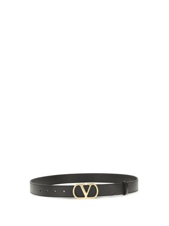 Valentino Garavani Mens Vlogo Signature Leather Belt Nero Calf Bos Taurus E Braces