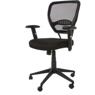 Hhg Fauteuil/chaise de bureau Seattle, charge 150kg, tissu, noir avec accoudoirs