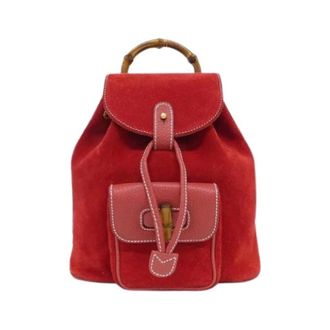 Gucci Pre-owned Sac &agrave; dos en daim - Femme - Pre-owned - Rouge - Taille: ONE Size