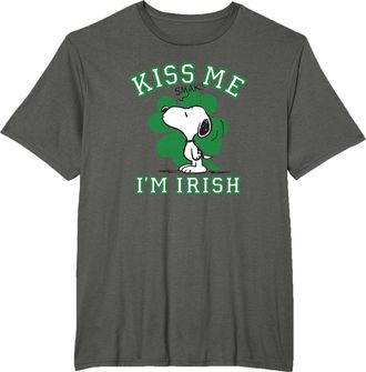 Peanuts St Patricks Day Snoopy Kiss Me Irish T-Shirt