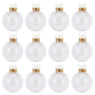BESPORTBLE Transparente Bef&uuml;llbare Kugeln Als Ornament: 12 Weihnachtskugeln Aus Kunststoff Zum Aufh&auml;ngen 3 93 Zoll Runde Goldene Kugel Zum Aufh&auml;ngen
