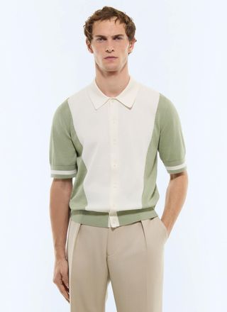 Fursac Polo bicolore en coton - Taille XL - Homme