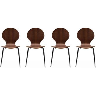Sweeek 4er-Set Retro-St&uuml;hle, Holz und Sperrholz