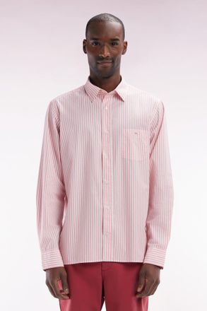 Eden Park Chemise En Coton &Agrave; Rayures Roses Coupe Droite