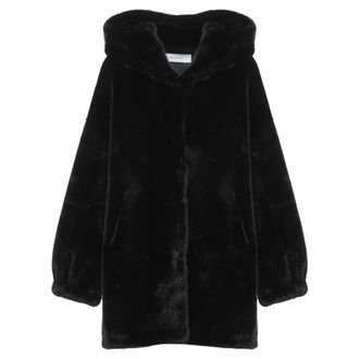 Bully Faux Fur Kapuzenjacke - - Jackets - Damen - Schwarzk - S