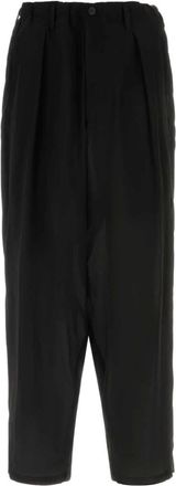 Yohji Yamamoto Homme, Pantalons, Noir, Taille: L Pantalon Noir en Cr&ecirc;pe