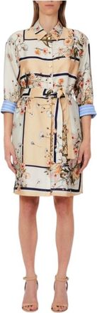 Liu Jo Femme, Robes, Multicolore, Taille: 42 FR Robe Chemise Courte Imprim&eacute;e en Twill