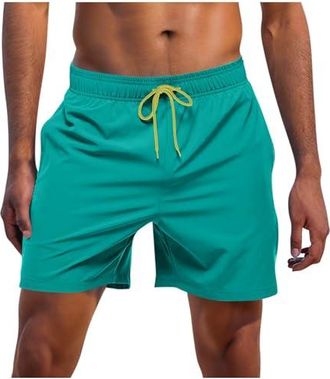 Generic Short de bain pour homme &agrave; s&eacute;chage rapide - L&eacute;ger - Short de bain pour la plage et les vacances, Vert, 3XL