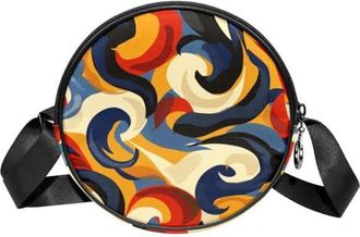 Generic Sac &agrave; bandouli&egrave;re rond pour femme, petit sac &agrave; bandouli&egrave;re avec fermeture &eacute;clair, bretelles r&eacute;glables, style d&eacute;contract&eacute;, pour femmes et filles