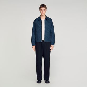 Sandro Blouson en denim Square Cross