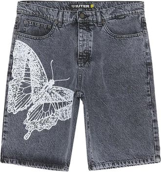 Iuter Iuter, Homme, Shorts, Gris, Taille: W34 Loose Butterfly Denim Shorts