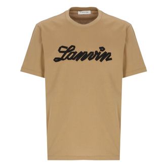 Lanvin Homme, Tops, Brun, Taille: L T-shirt en coton brod&eacute;