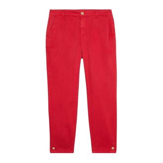 Oltre Lyocell-Mischung Chino-Hose - - Trousers - Damen - Rot - S