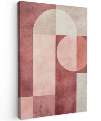 MuchoWow © Leinwandbild Groß 80x120 cm XXL Dekoration Wohnzimmer Bilder Pictures Wall Decoration Living Room Wohnungs Deko Moderne Bild Figuren - Abstrakt - Ro