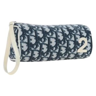 Dior Pre-owned Trotter Canvas Pouch - - Pre-owned - Damen - Blau - ONE SIZE